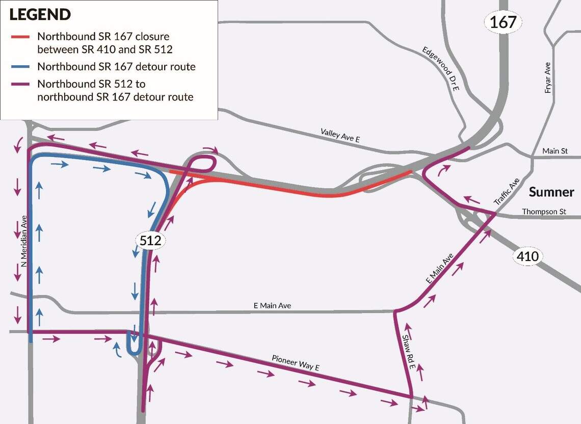 Planned overnight SR 167 northbound closure in Puyallup | Tacoma News ...