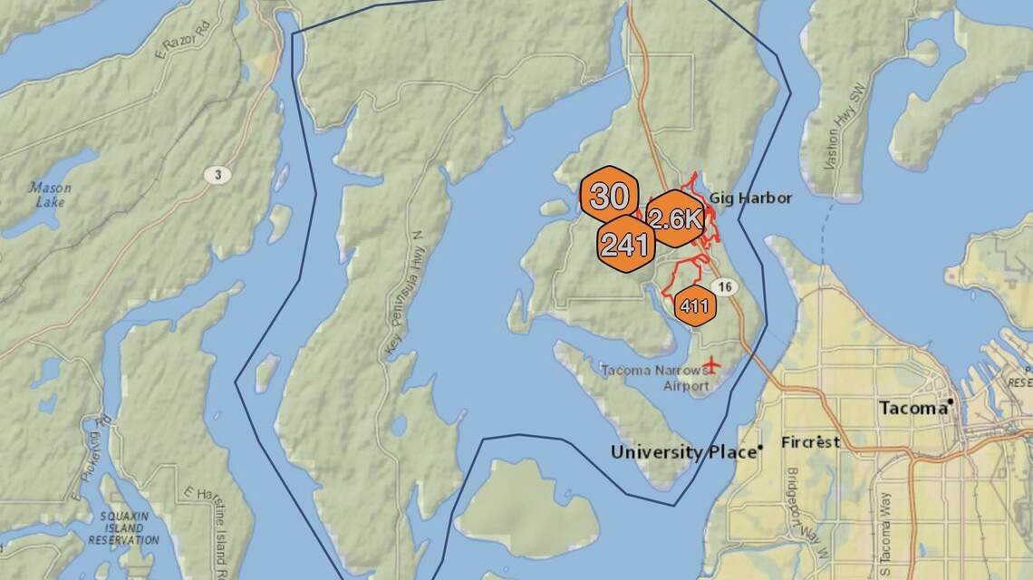 Power outage: Gig Harbor utility reports 3,000+ affected | Tacoma News ...