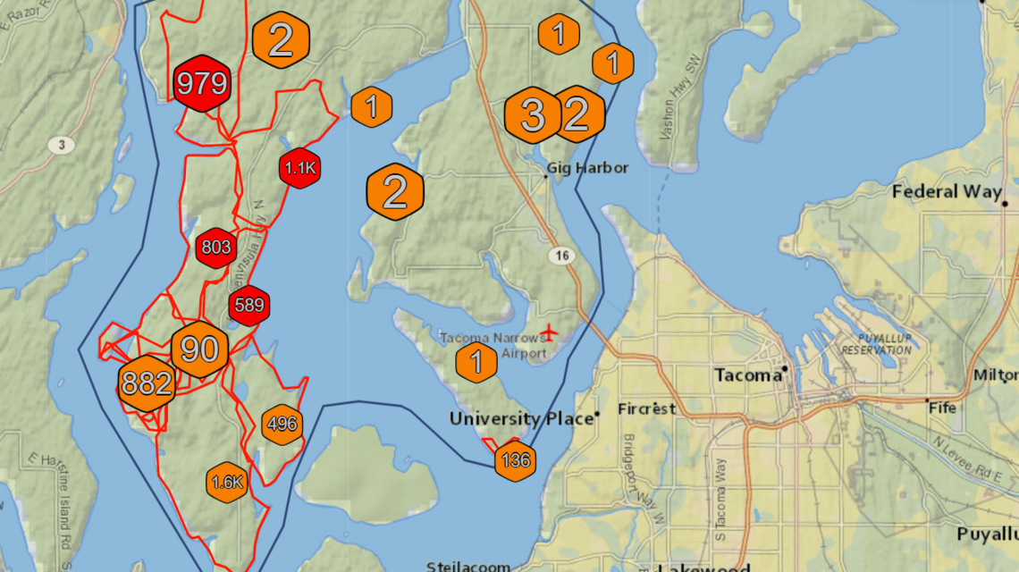 Thousands without power on Key Peninsula Wednesday evening | Tacoma ...
