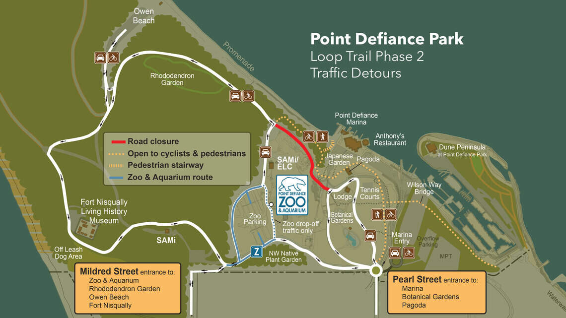 Detours and closures inside Point Defiance Park, Tacoma | Tacoma News ...