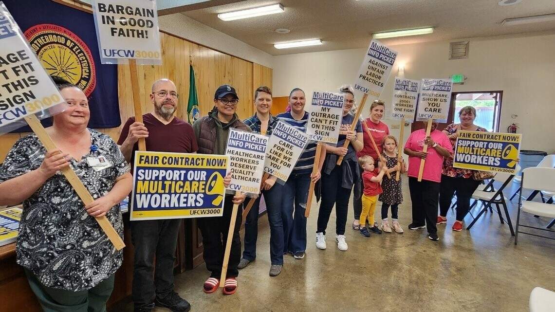 UFCW 3000 members hold picket amid MultiCare negotiations | Tacoma News ...